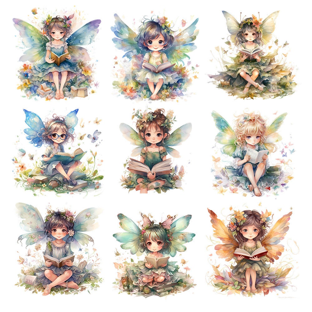 Watercolor Forest Elf Princess Clipart, Fairy Tale Clipart, Cute Kid ...