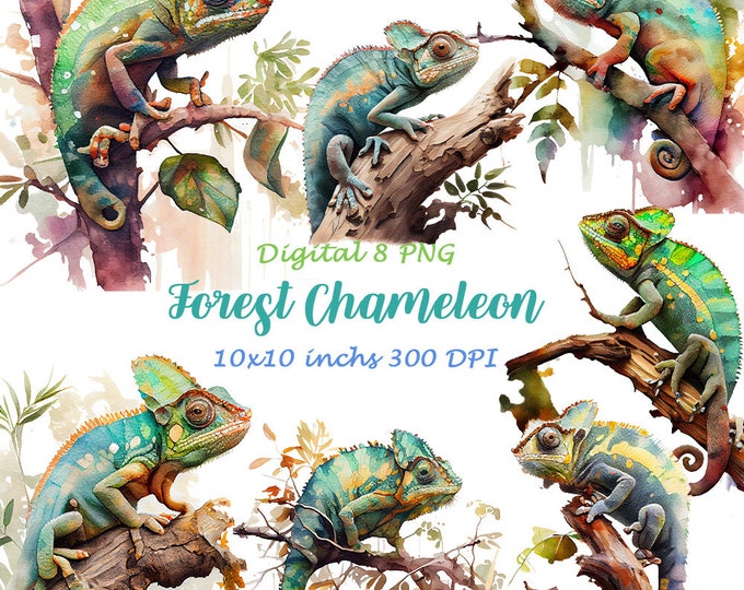 Cute Chameleons - Clipart Collection - Etsy Canada