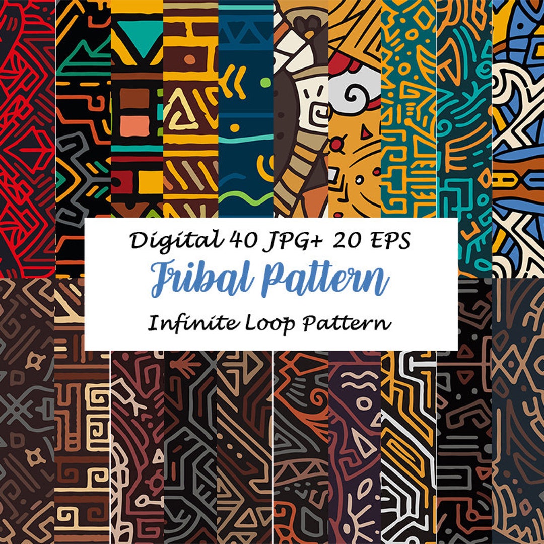 Tribal Digital Paper, Seamless Pattern, Native Americans Digital Paper ...