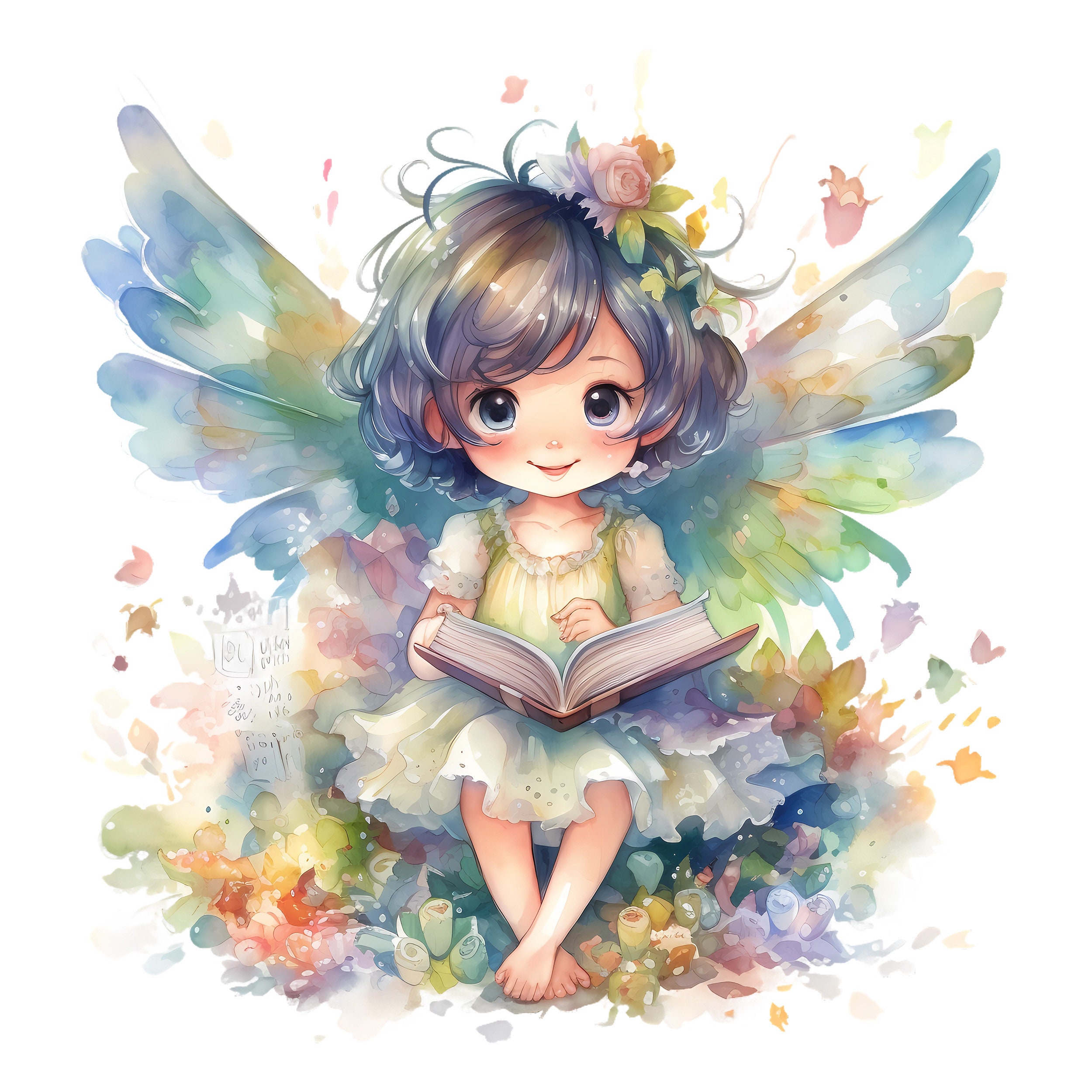 Watercolor Forest Elf Princess Clipart, Fairy Tale Clipart, Cute Kid ...