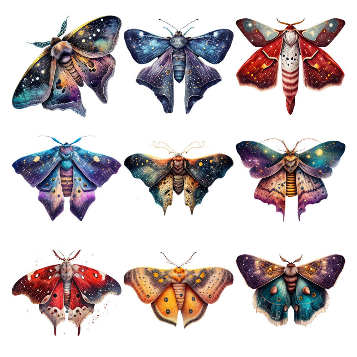 Dark Magic Moth Clipart, Gorgeous Butterfly Fantasy PNG Clipart ...