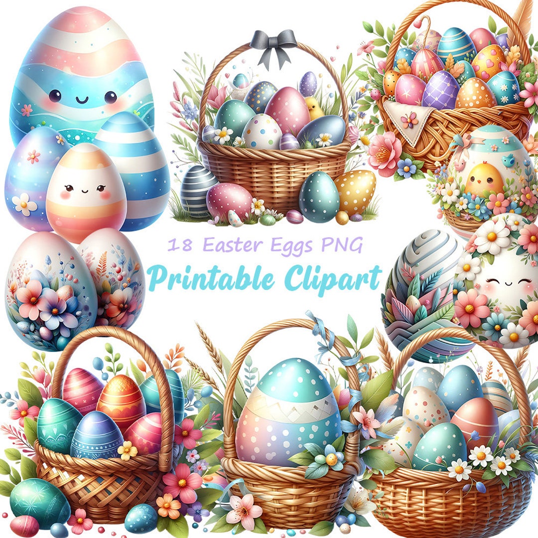 Easter Egg Artistry Clipart PNG, Springtime Joyful Eggs Clipart, Easter ...