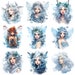 Snow Spirit Watercolor Clipart, Winter Icy Angels Beauty Clipart, Magic ...