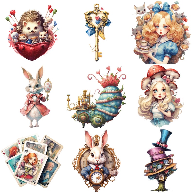 Alice Wonderland Clipart, Fairy Tale World PNG, Alice Magic Party ...