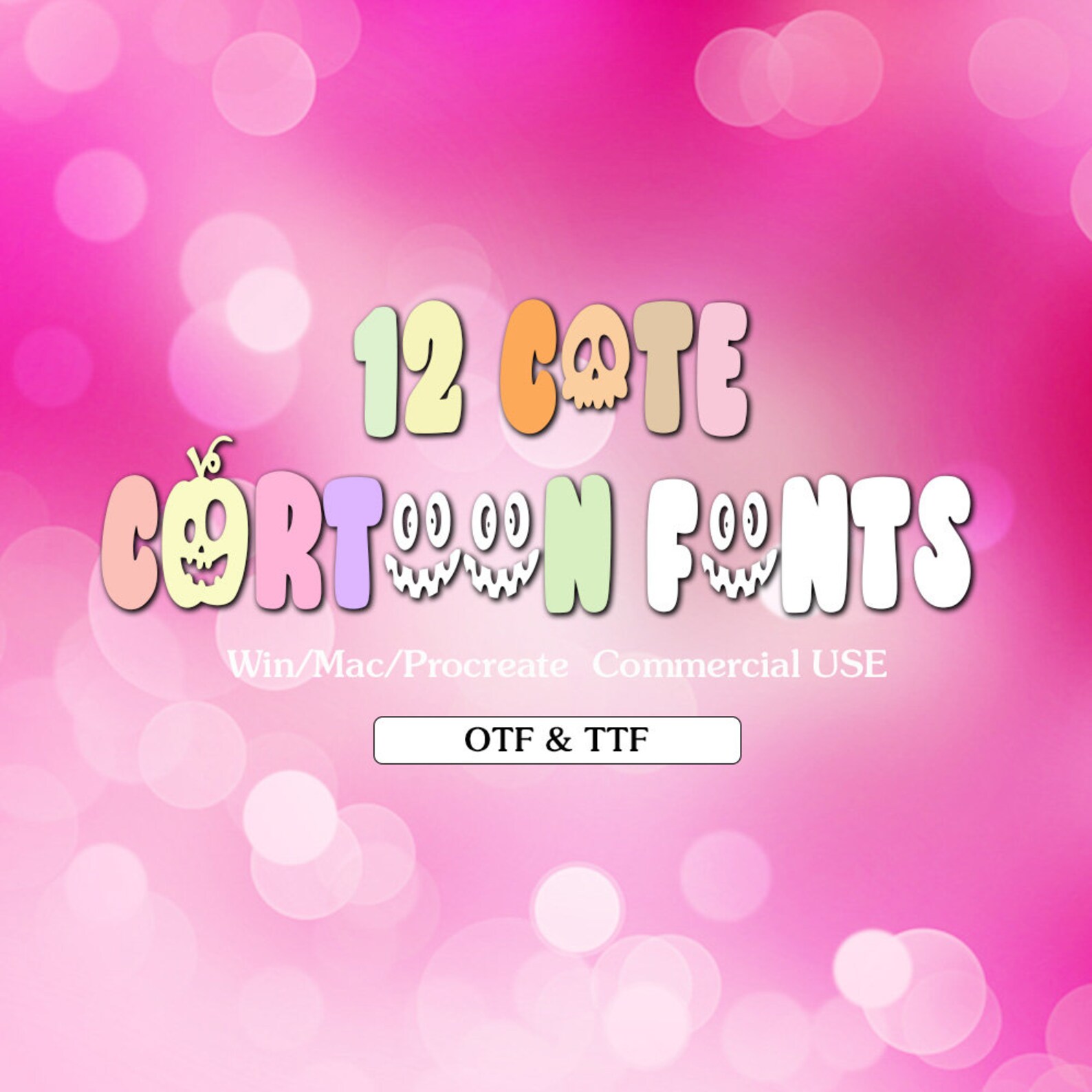 Cute Cartoon Font Bundle Best Collection, American Retro English Font ...