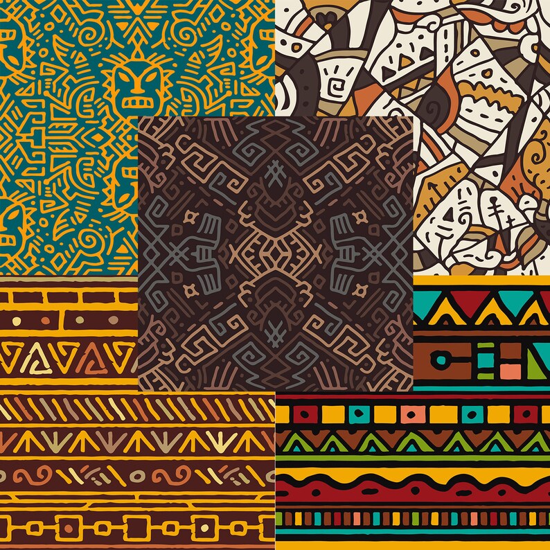 Tribal Digital Paper, Seamless Pattern, Native Americans Digital Paper ...