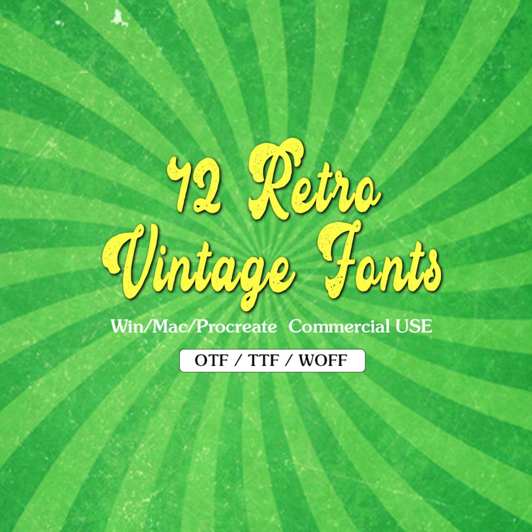 Modern Retro Font Bundle Best Collection, Vintage and Tattoo Font, Old ...