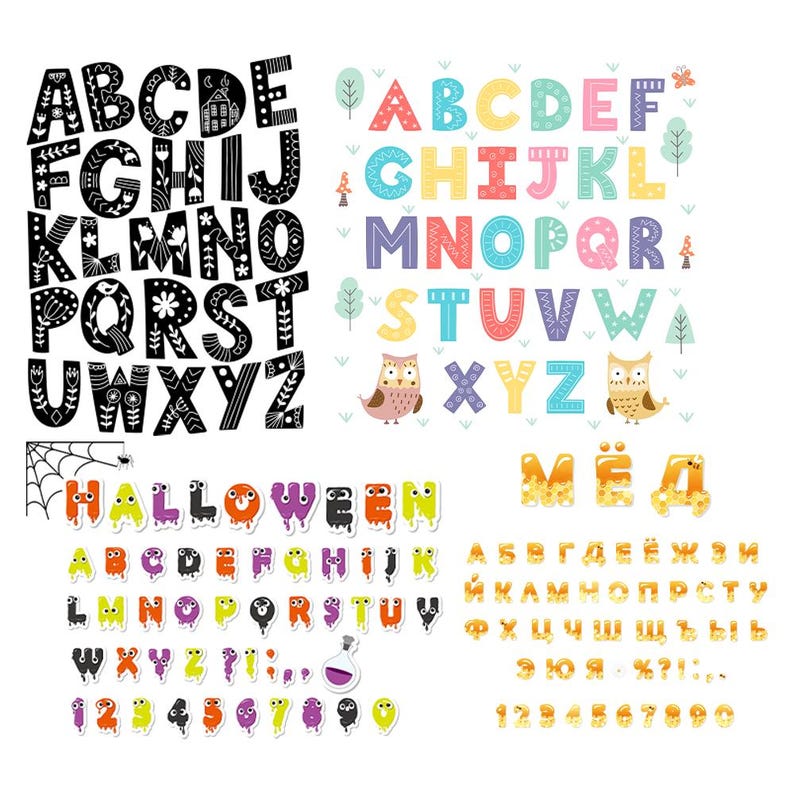 Letter PNG Bundle Set, Cute Baby Story Book Letters, Printable Vector A ...