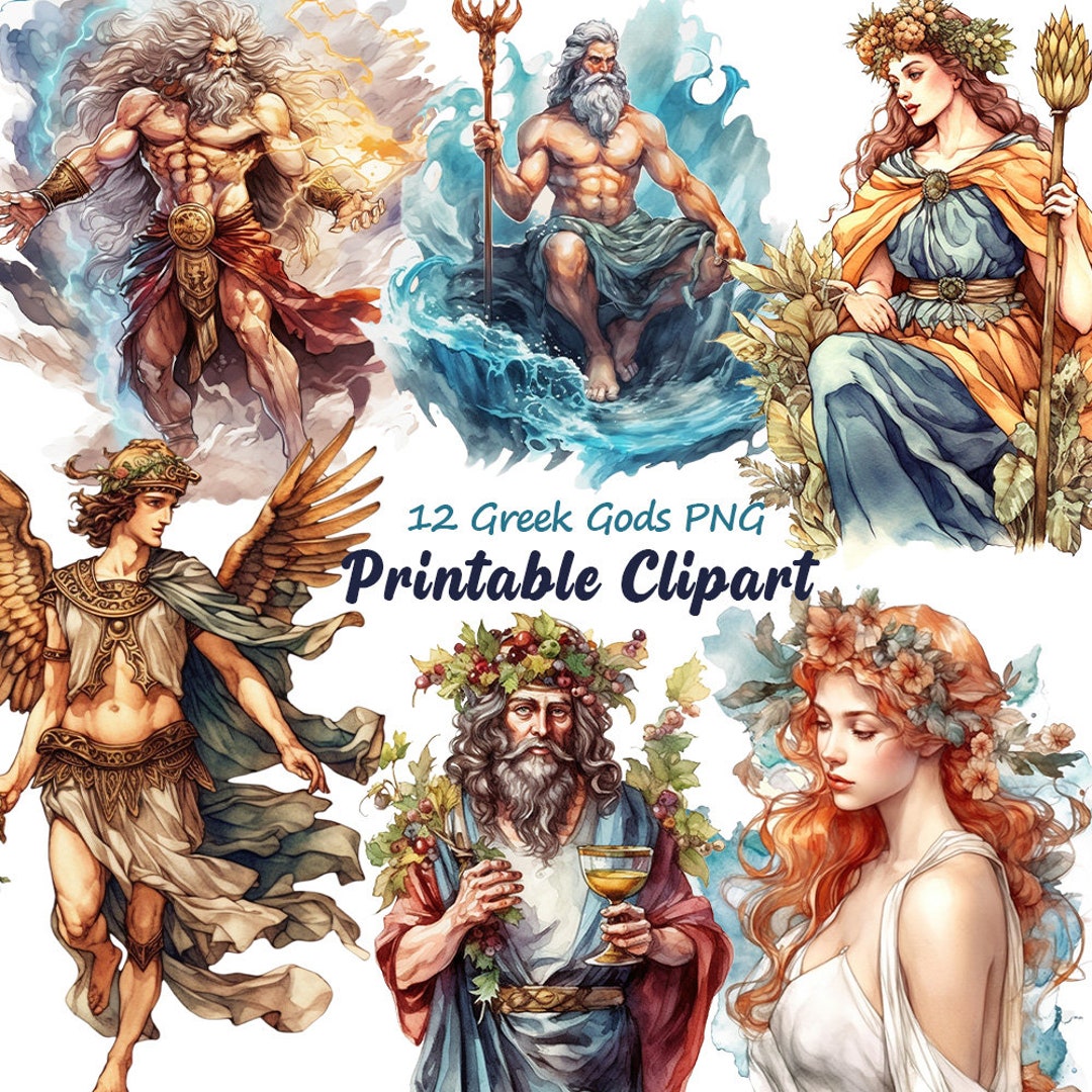 Greek Gods Watercolor Clipart, Goddess Clipart, Magic Queen Mystical ...