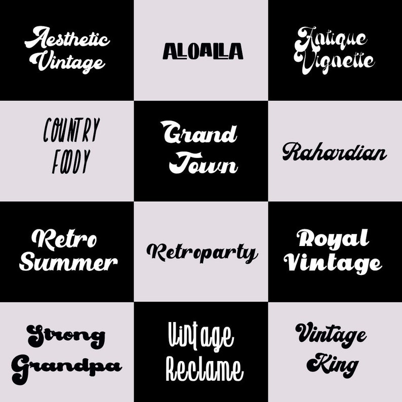 Modern Retro Font Bundle Best Collection, Vintage and Tattoo Font, Old ...