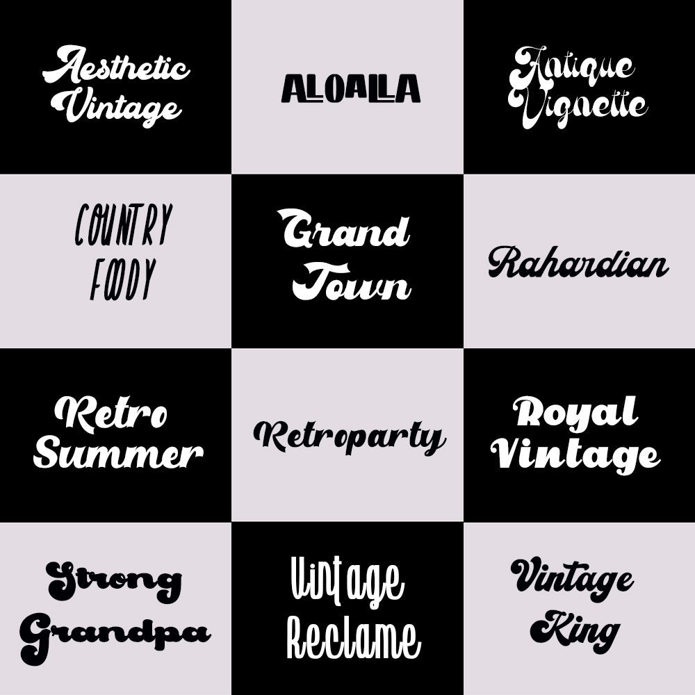 Modern Retro Font Bundle Best Collection, Vintage and Tattoo Font, Old ...