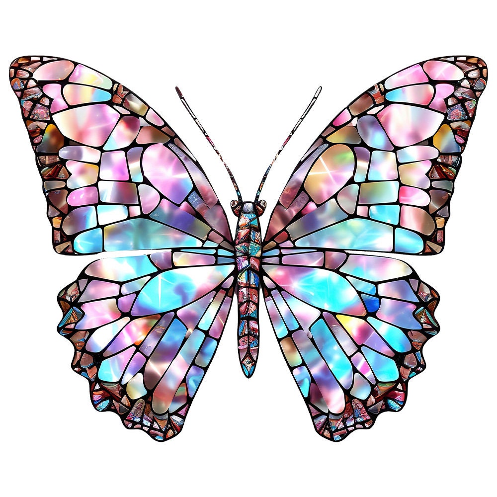 Stained Glass Butterfly Clipart Collection, Vintage Butterfly ...