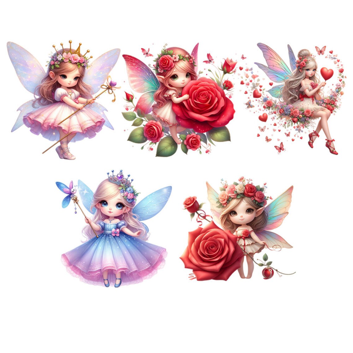 Romantic Valentine's Day PNG, Angels Girls Digital Clipart, Retro ...
