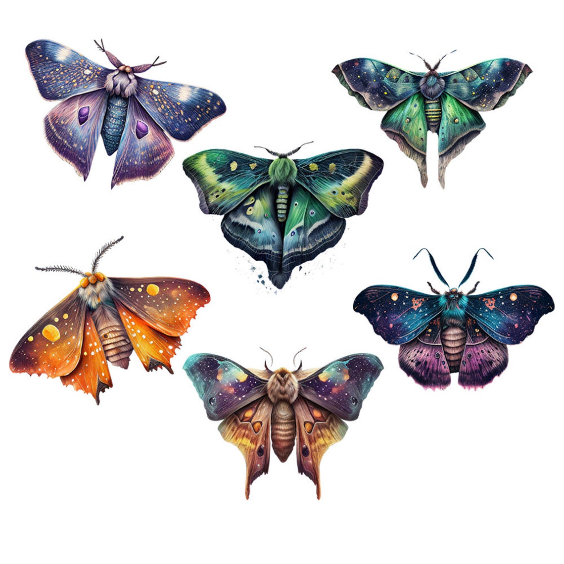 Dark Magic Moth Clipart, Gorgeous Butterfly Fantasy PNG Clipart ...