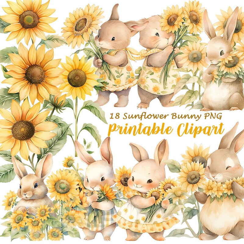 Sunflower Bunny - Etsy