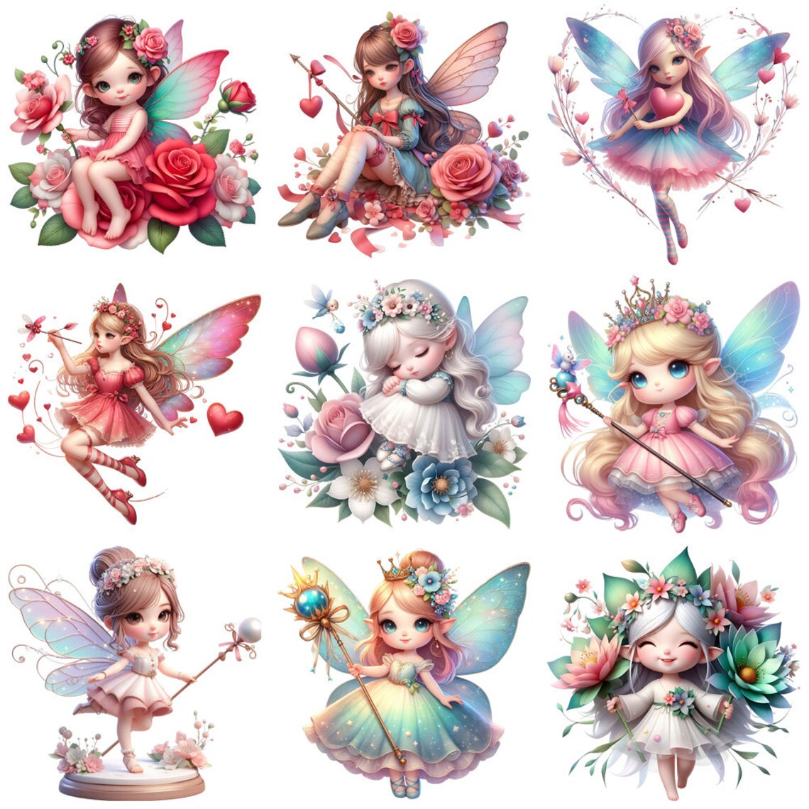 Romantic Valentine's Day PNG, Angels Girls Digital Clipart, Retro ...