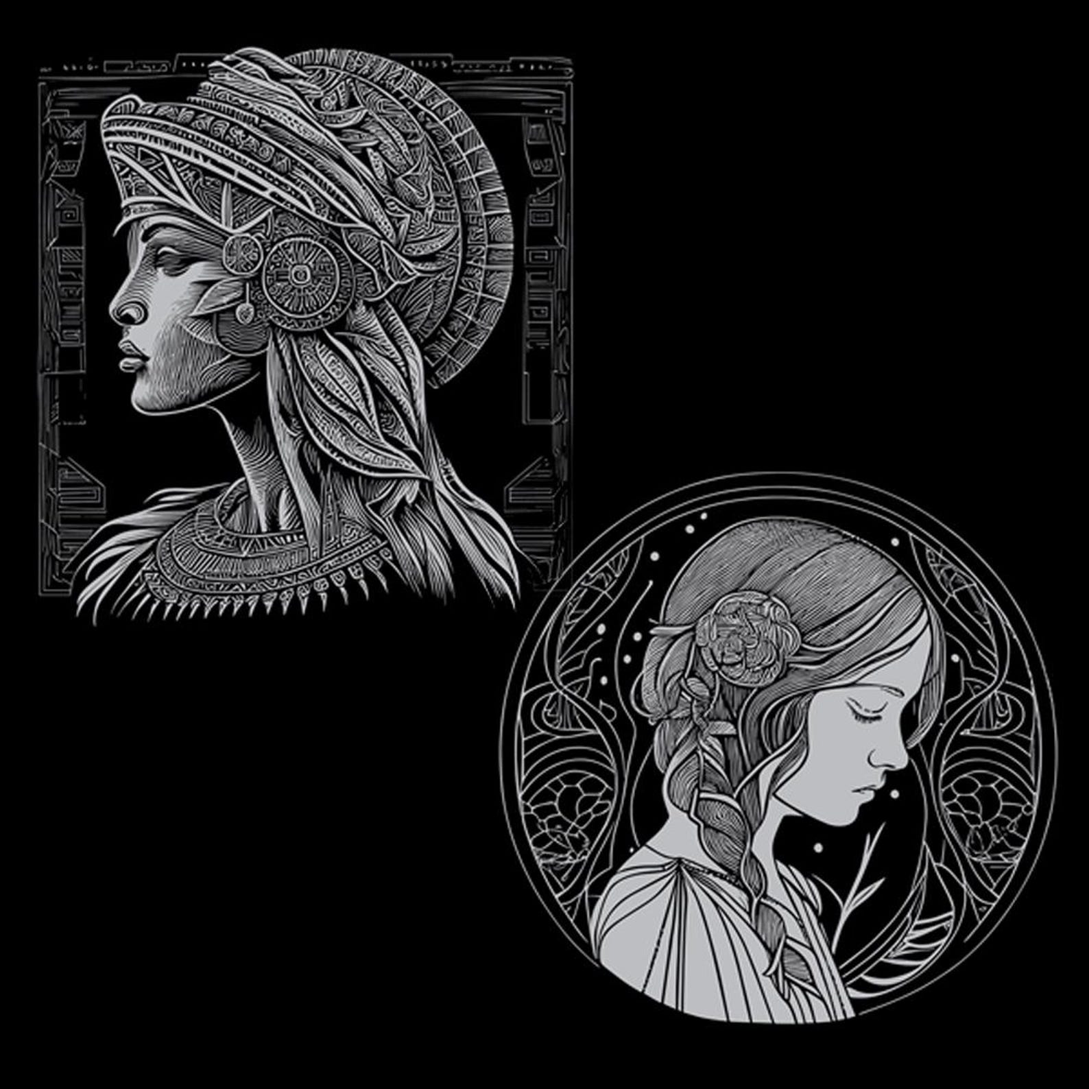 Magic Eyes Clipart, Woodcut Style, Princess Vector Art (digital ...