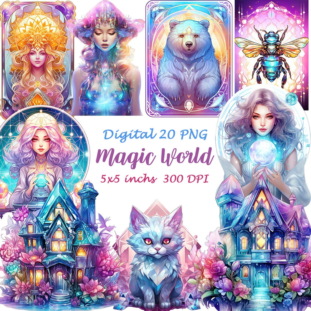 Magic Tarot Clipart PNG, Witch Animals SVG (digital Download) - Etsy