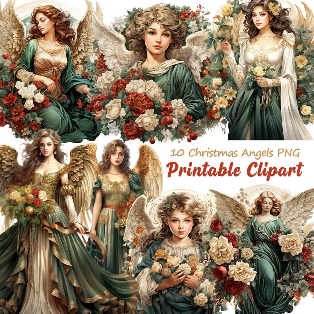 Virgin Mary Angles Clipart Christmas PNG, Angels Flowers Bless ...