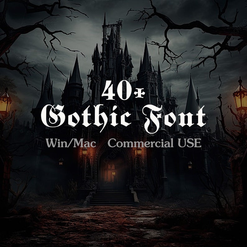 Gothic Dark Font Bundle, Planner Fonts, Farmhouse Font, Calligraphy ...