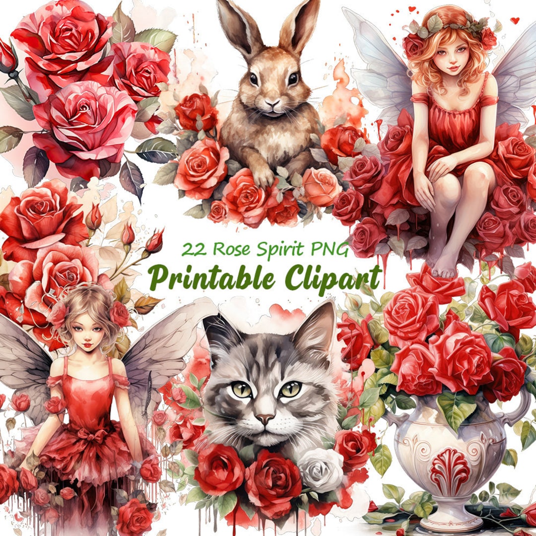 Rose Spirit Animal Clipart, Valentine's Day PNG (digital Download) - Etsy