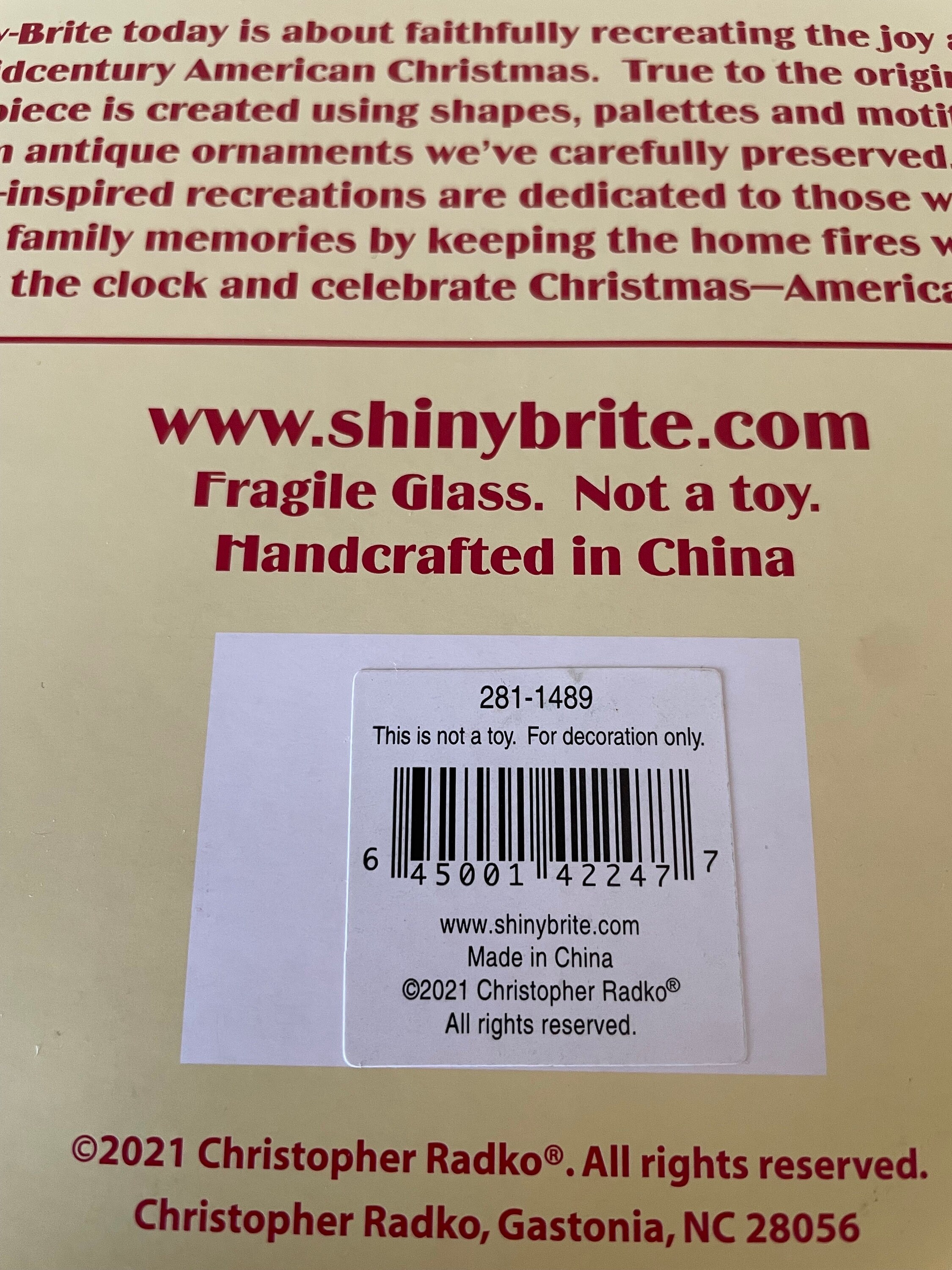 Shiny Brite Christopher Radko 12 Mini Glass Glitter Christmas Ornaments ...