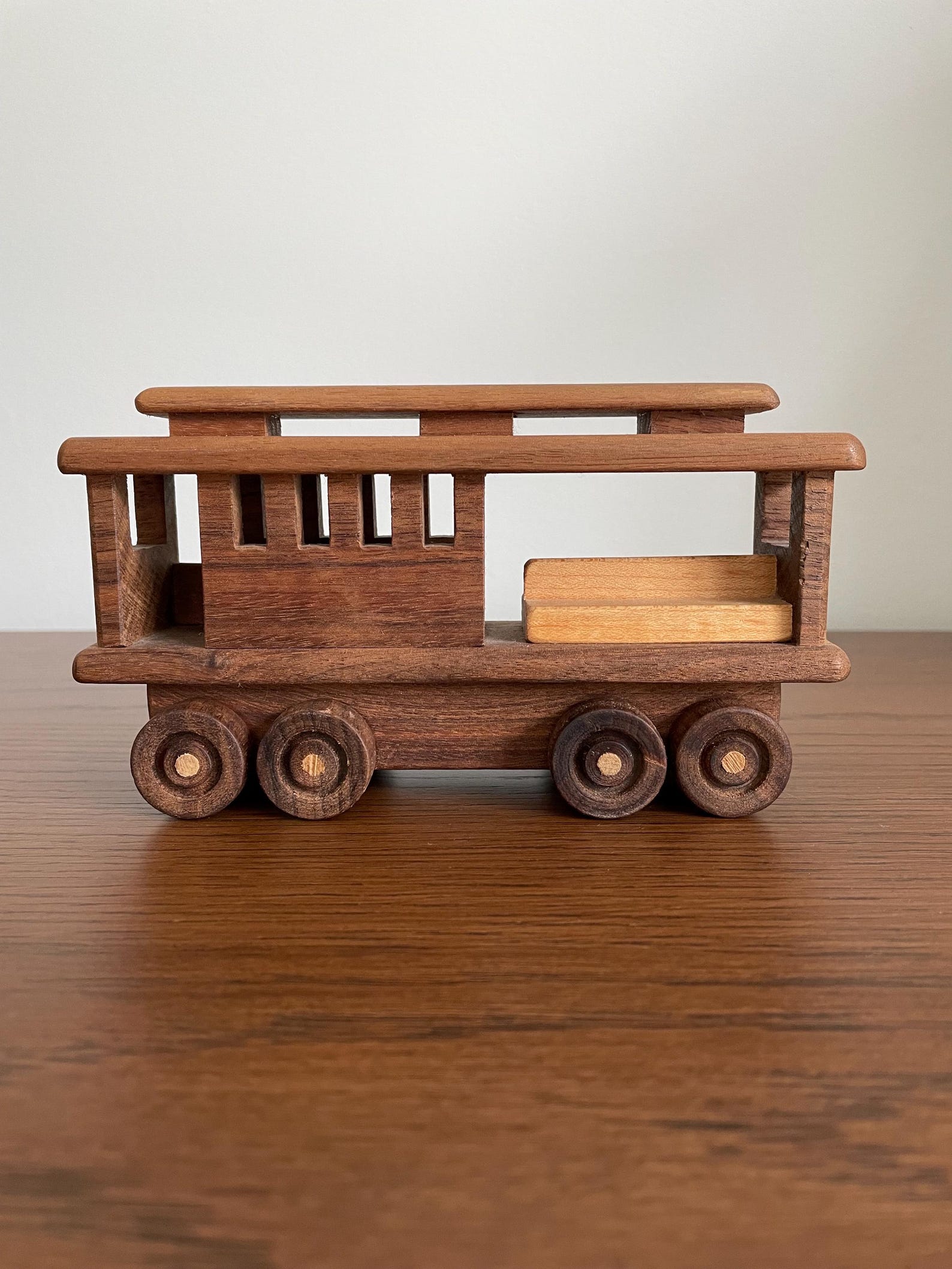 Walnut Wood Train Caboose Trolley Handmade Toy or Display Piece - Etsy