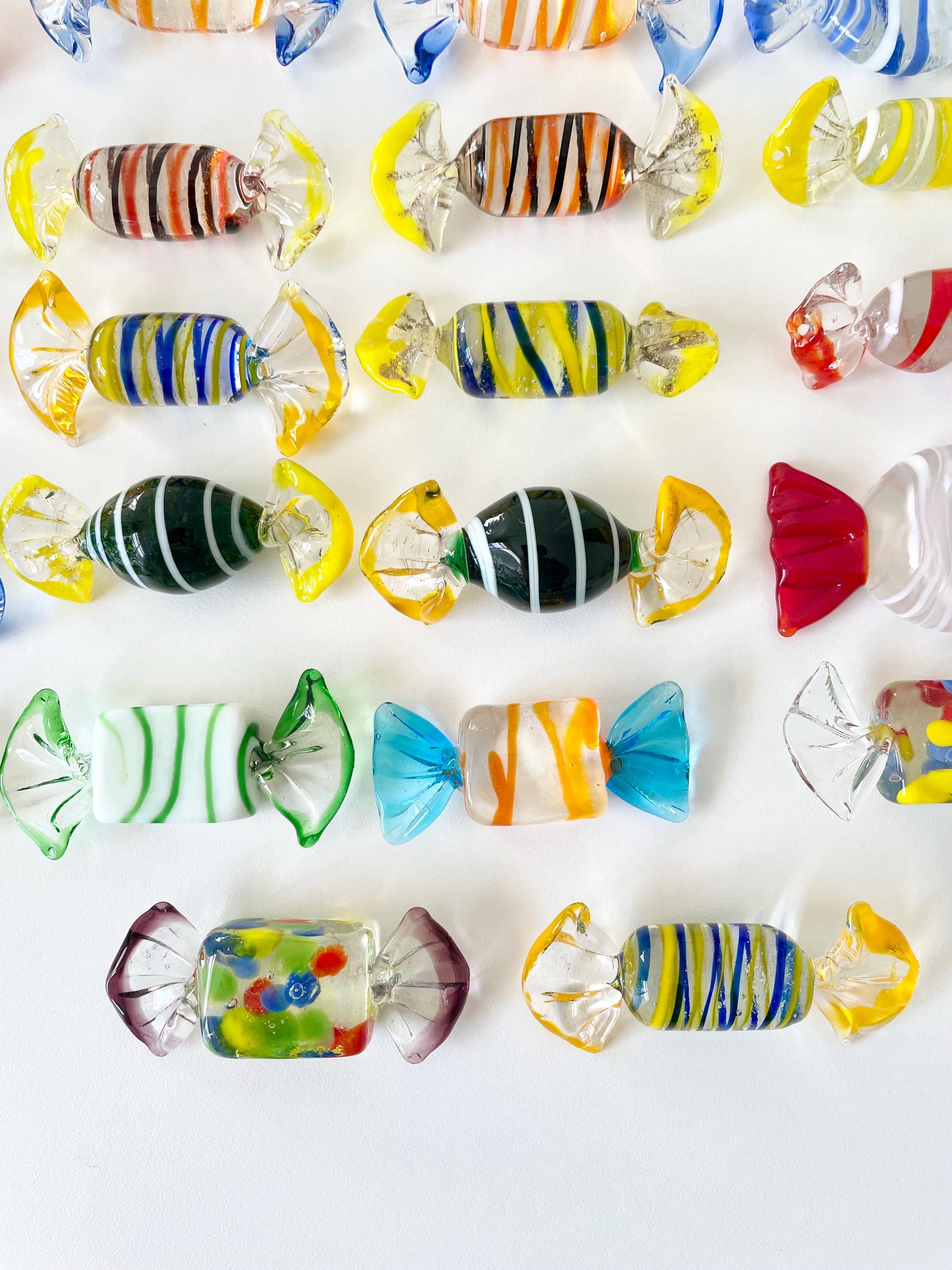 Vintage Murano Glass Wrapped Candy Set of 38 Pieces Murano Glass Candy ...
