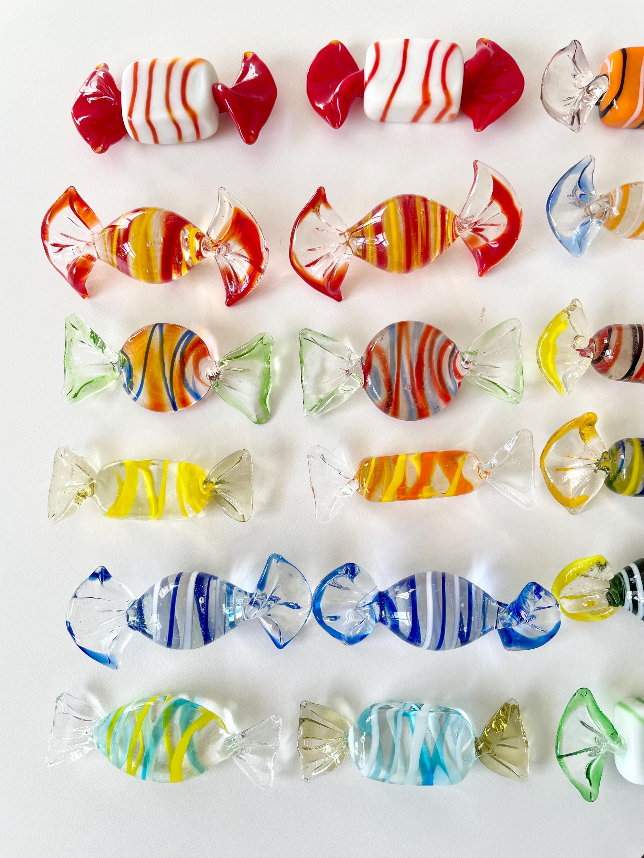 Vintage Murano Glass Wrapped Candy Set of 38 Pieces Murano Glass Candy ...
