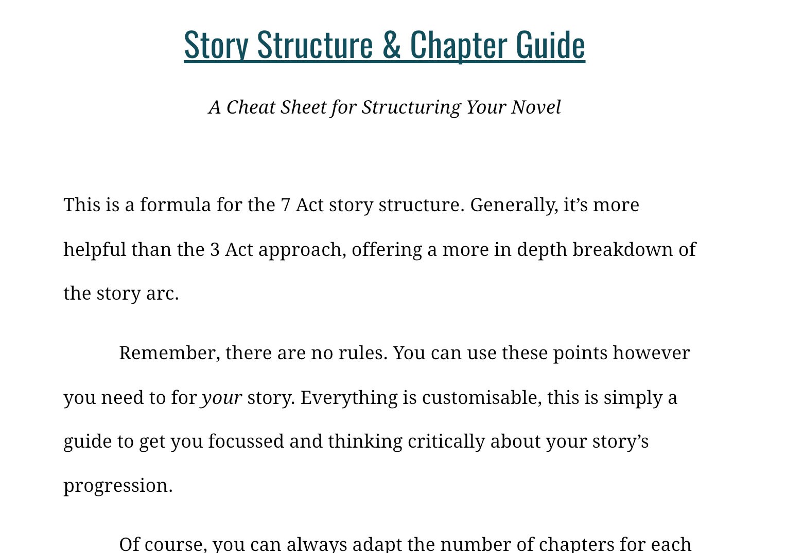 Novel Writing Guide Short Writing Course Write Your Novel in 30, 50 or ...
