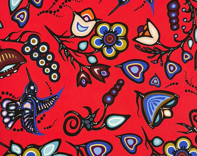 Jackie Traverse Ojibway Florals Cotton 60 Wide First Nations Fabric ...