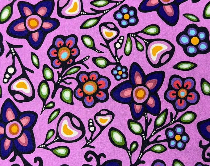 Jackie Traverse Ojibway Florals Cotton 60" Wide- First Nations Fabric ...