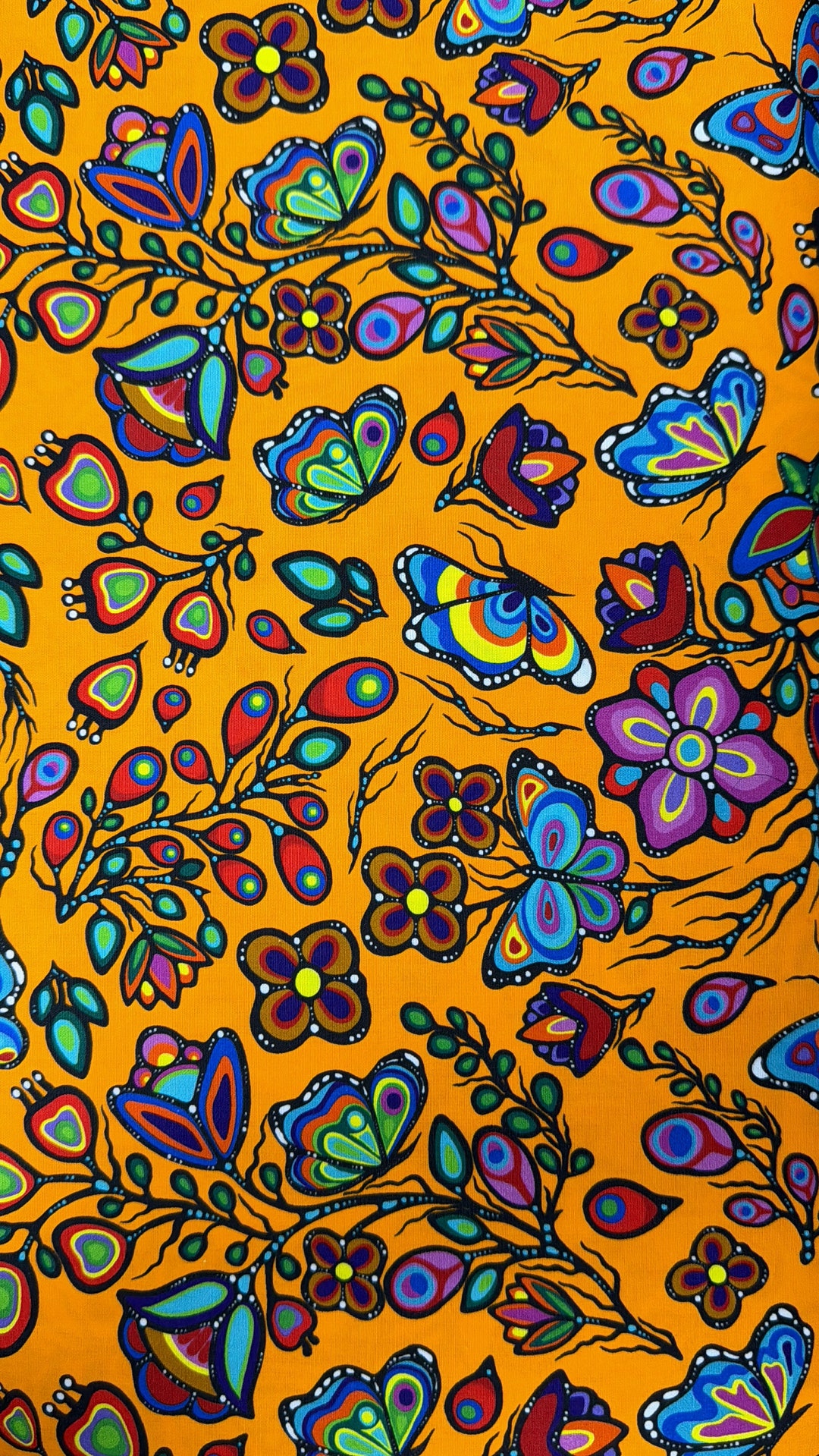 Jackie Traverse Ojibway Florals Cotton 60" Wide- First Nations Fabric ...