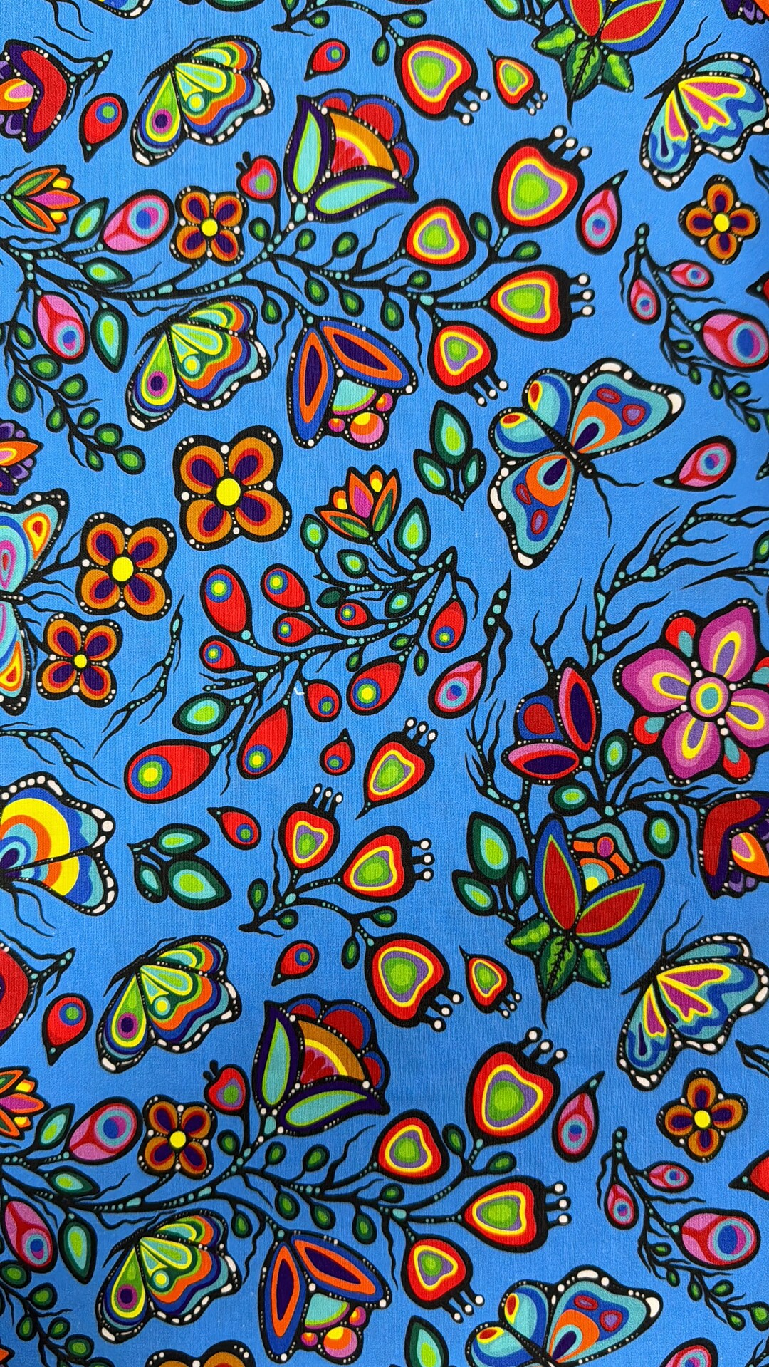 Jackie Traverse Ojibway Florals Cotton 60" Wide- First Nations Fabric ...