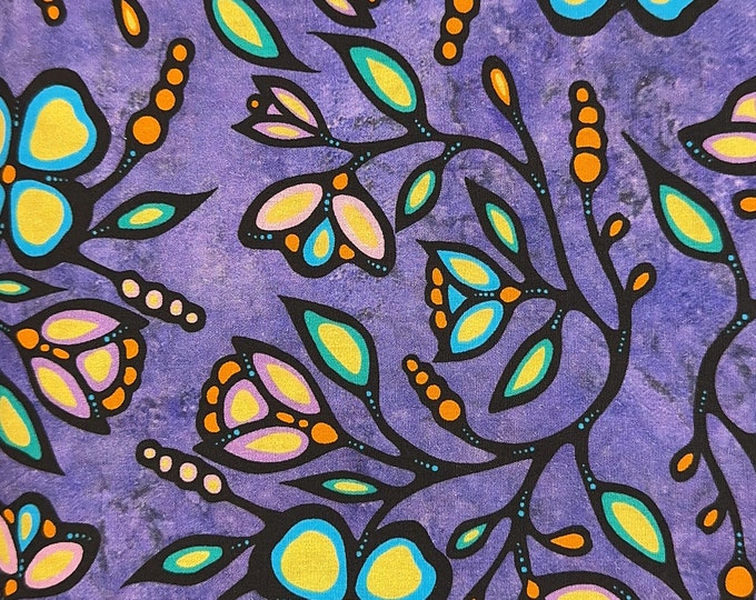 Jackie Traverse Ojibway Florals Cotton 60" Wide- First Nations Fabric ...