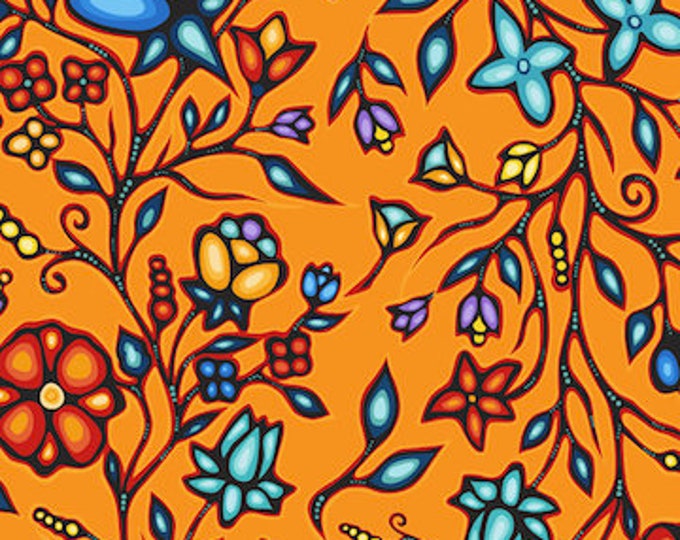 Jackie Traverse Ojibway Florals Cotton 60" Wide- First Nations Fabric ...