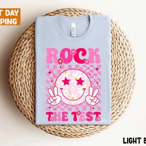 Rock the Test Shirt, Smile Hippie Pink Shirt, Test Day Shirt, Staar ...