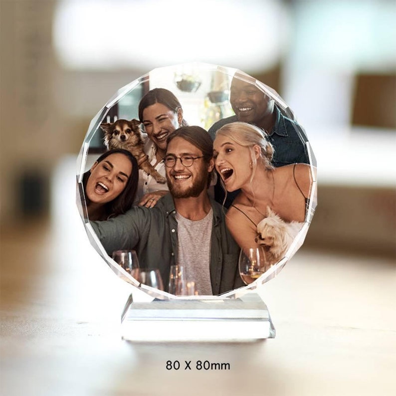 Custom Crystal Photo Frame Round 80mm, Custom Crystal Photo Frame Round ...