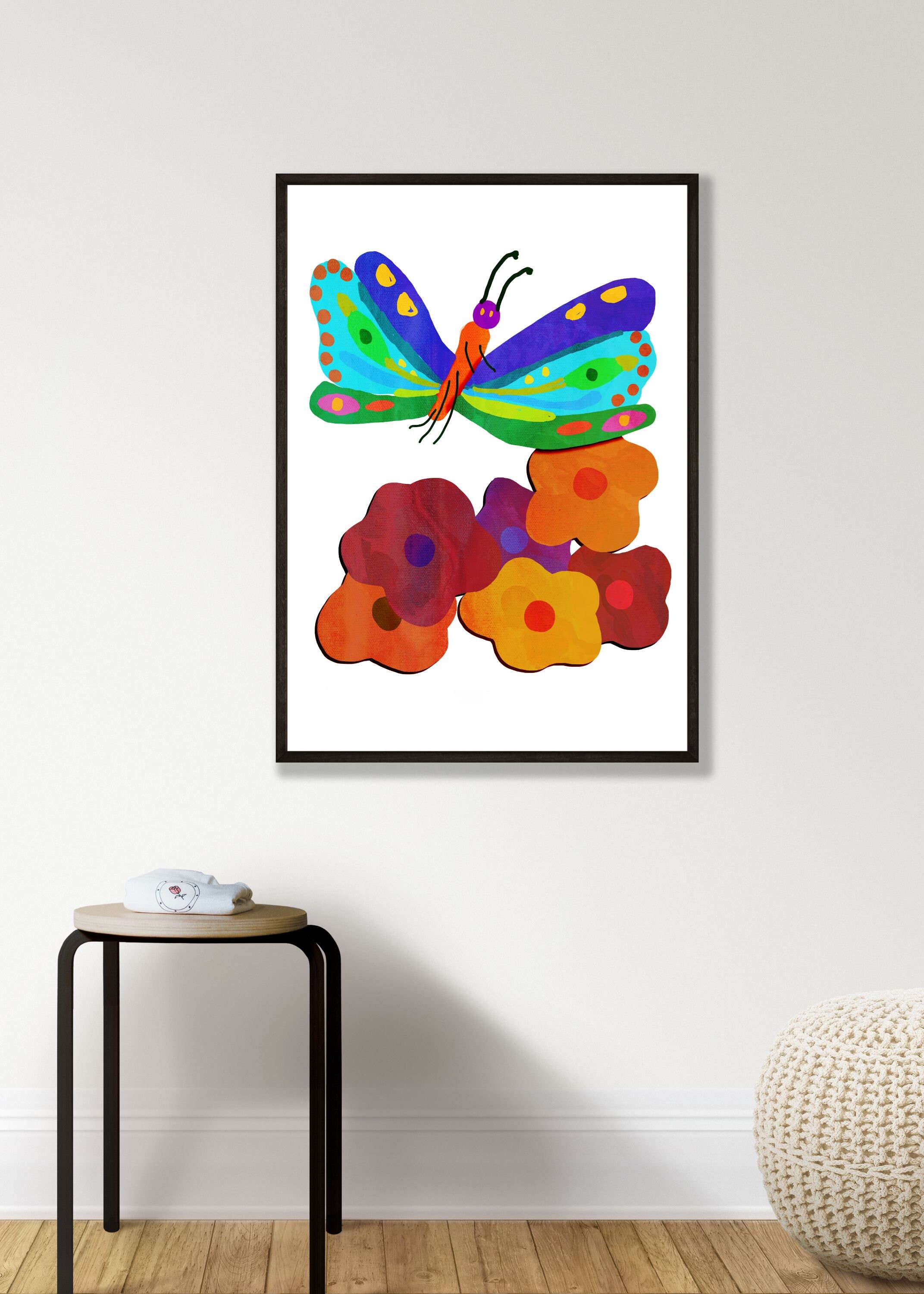 Set of 3 Colorful Bold Art Handmade Colorful Collage Digital Wall Art ...