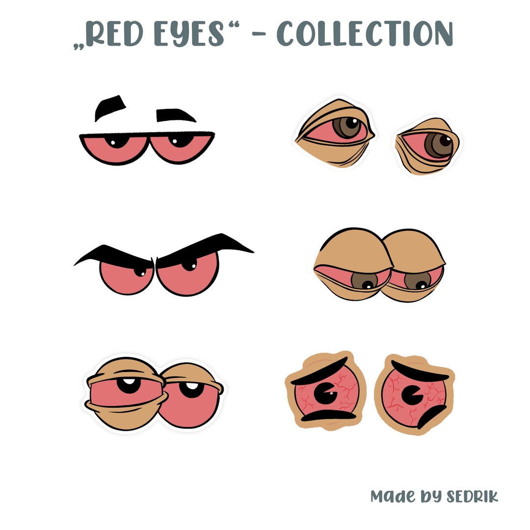 Digital Stickers Collection red Eyes - Etsy
