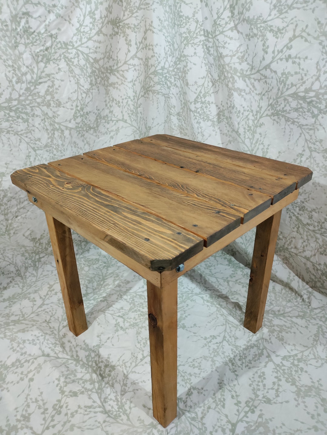 Square Reclaimed Wood End Table - Etsy