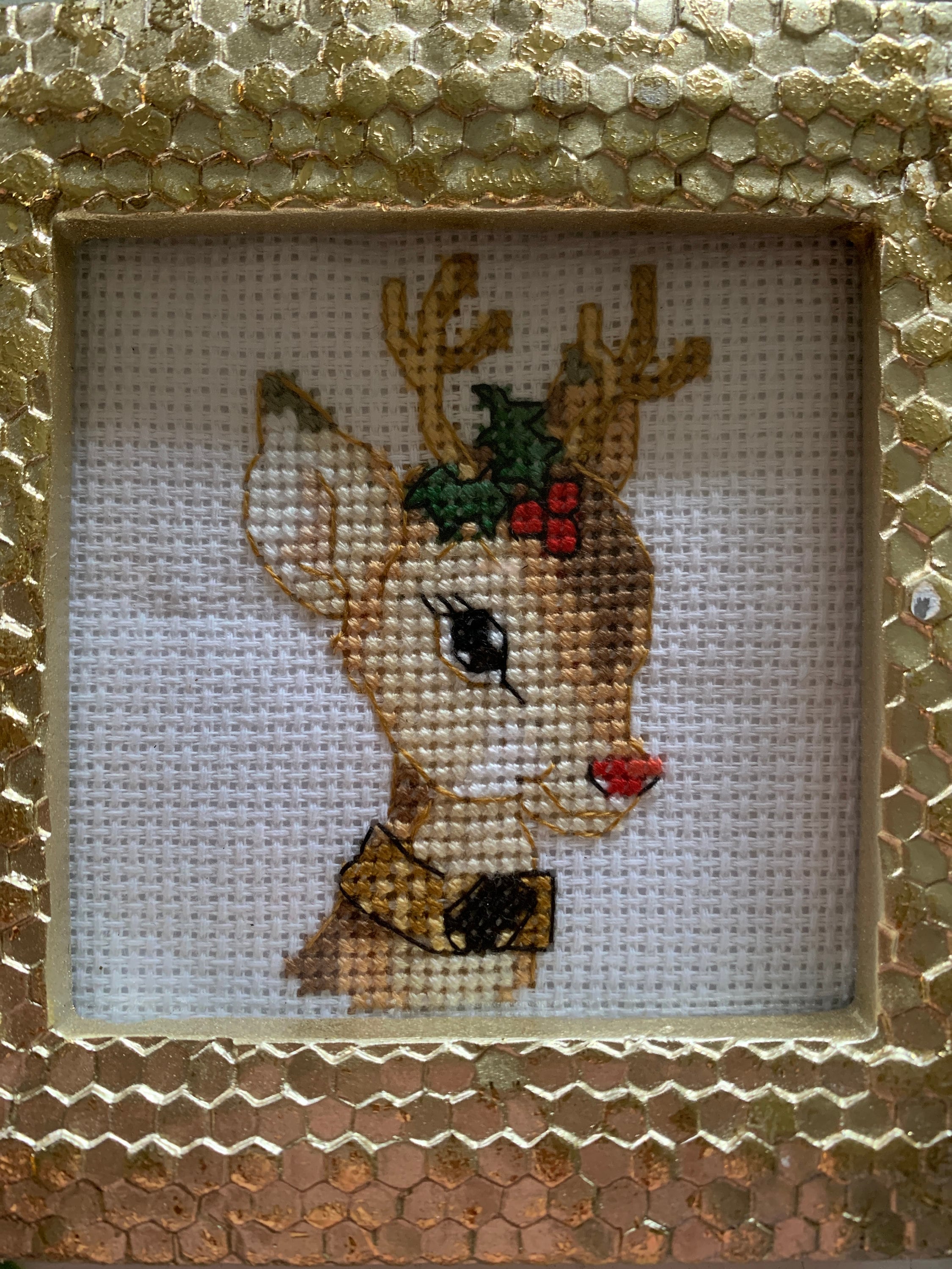 Rudolf the Red Nosed Reindeer Cross Stitch Picture - Etsy