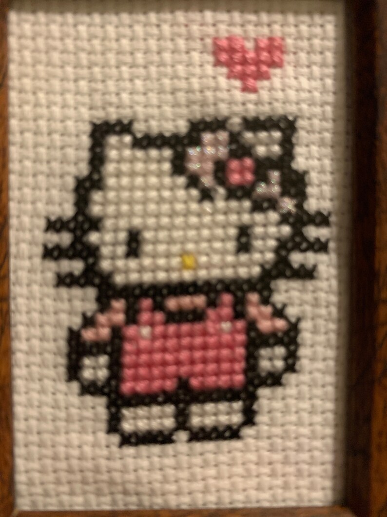 Hello Kitty Cross Stitch Picture - Etsy