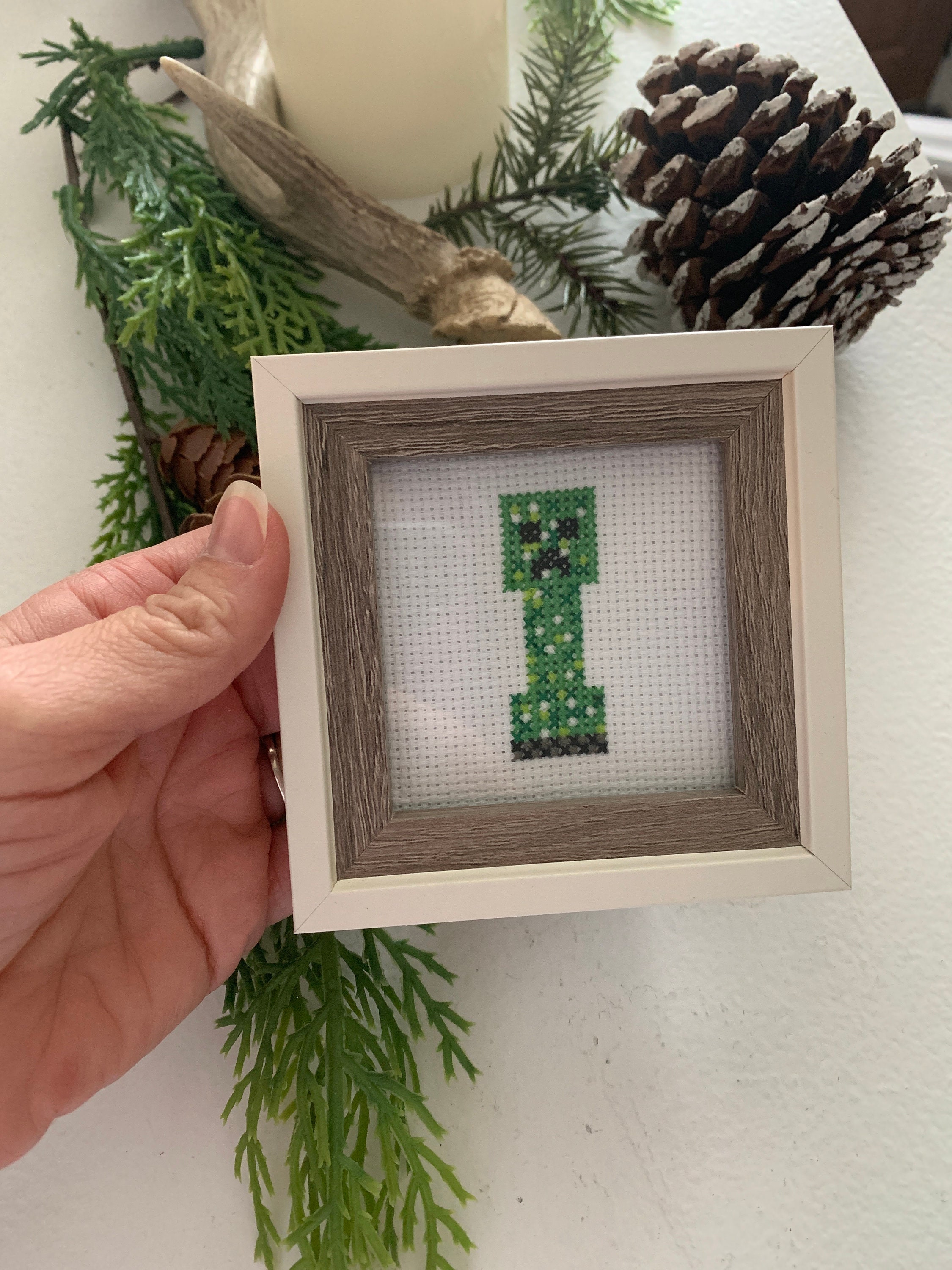 Minecraft Creeper Cross Stitch Picture - Etsy