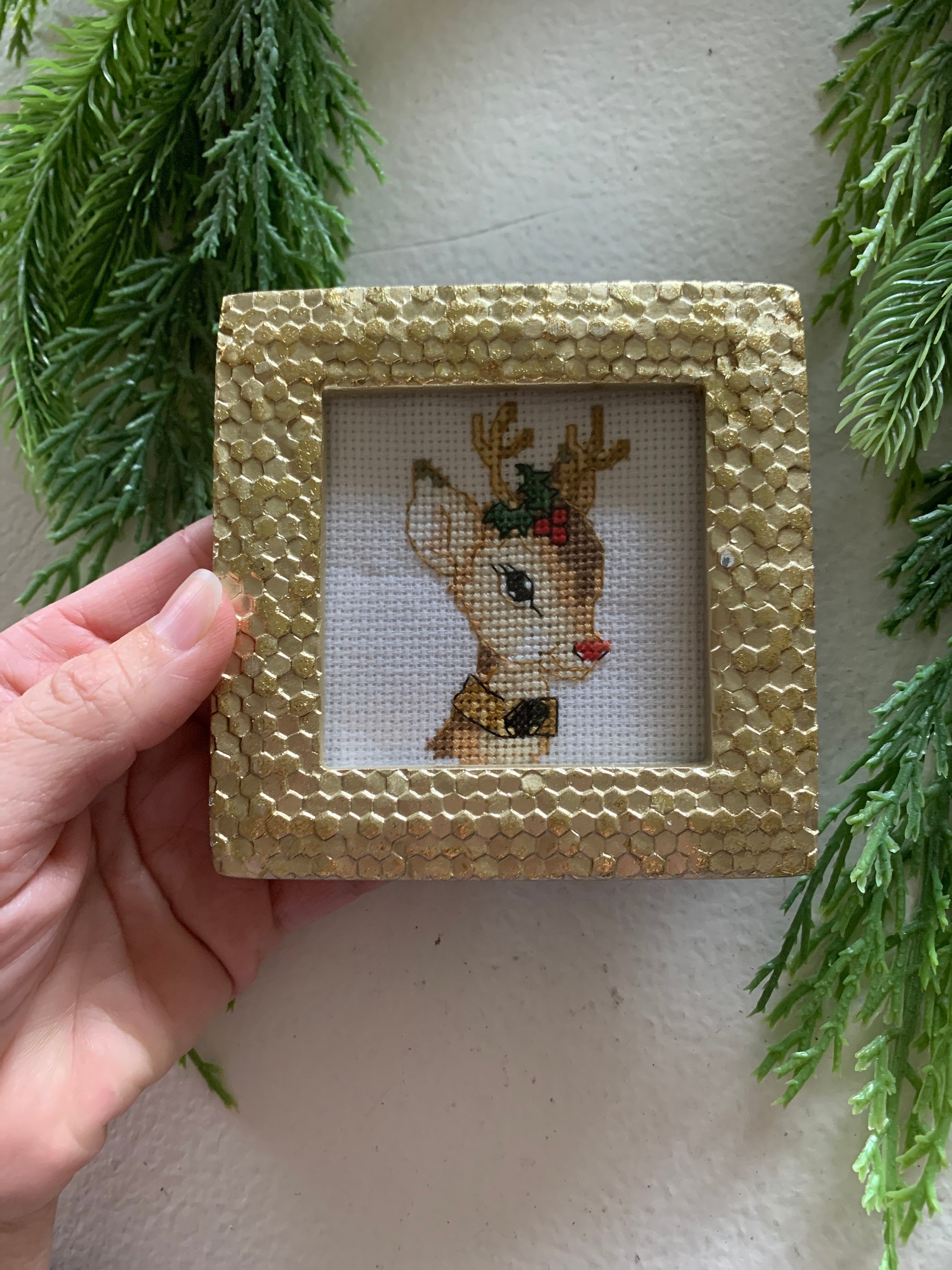 Rudolf the Red Nosed Reindeer Cross Stitch Picture - Etsy