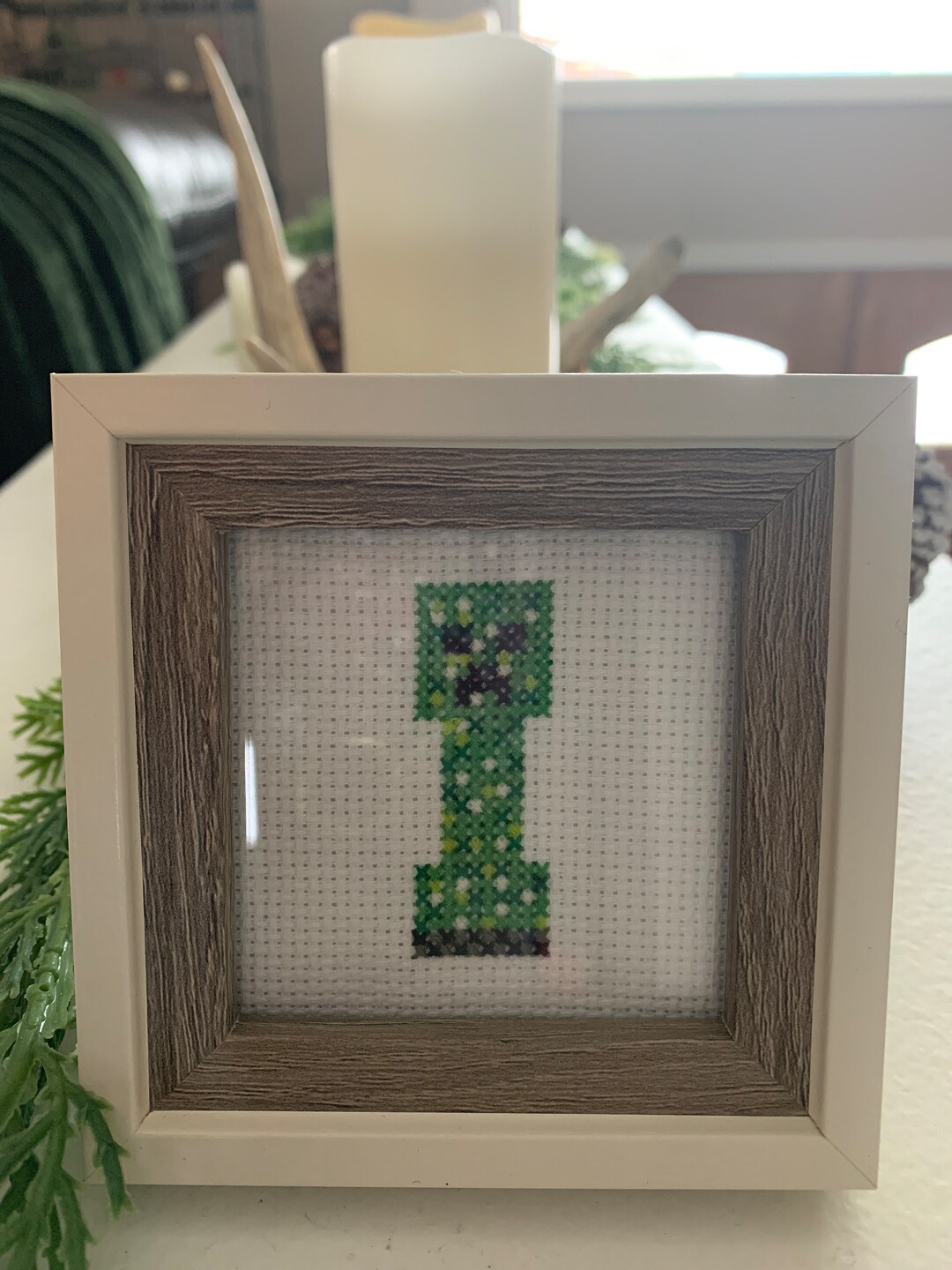 Minecraft Creeper Cross Stitch Picture - Etsy