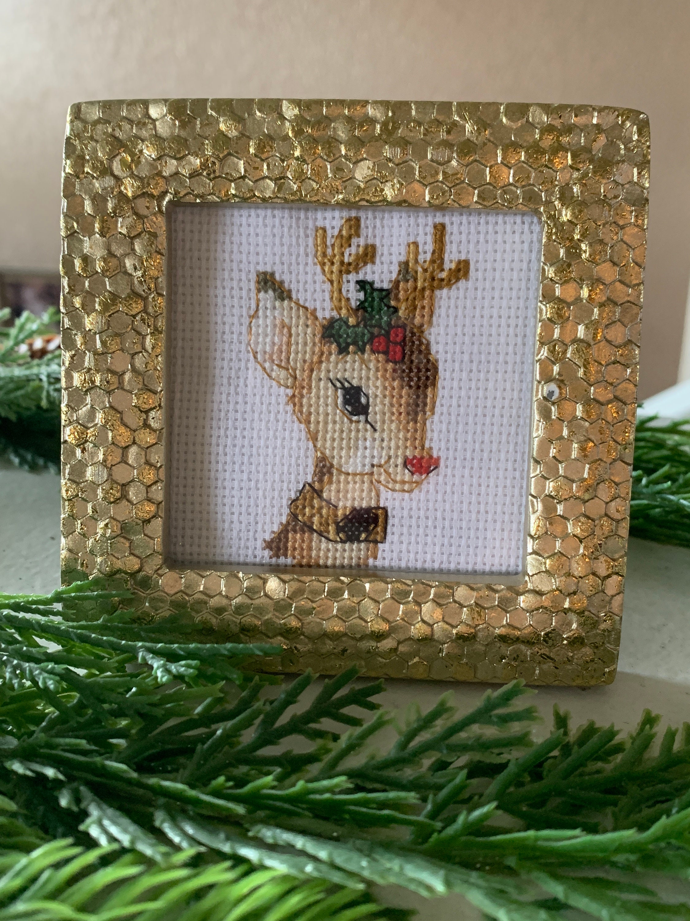 Rudolf the Red Nosed Reindeer Cross Stitch Picture - Etsy