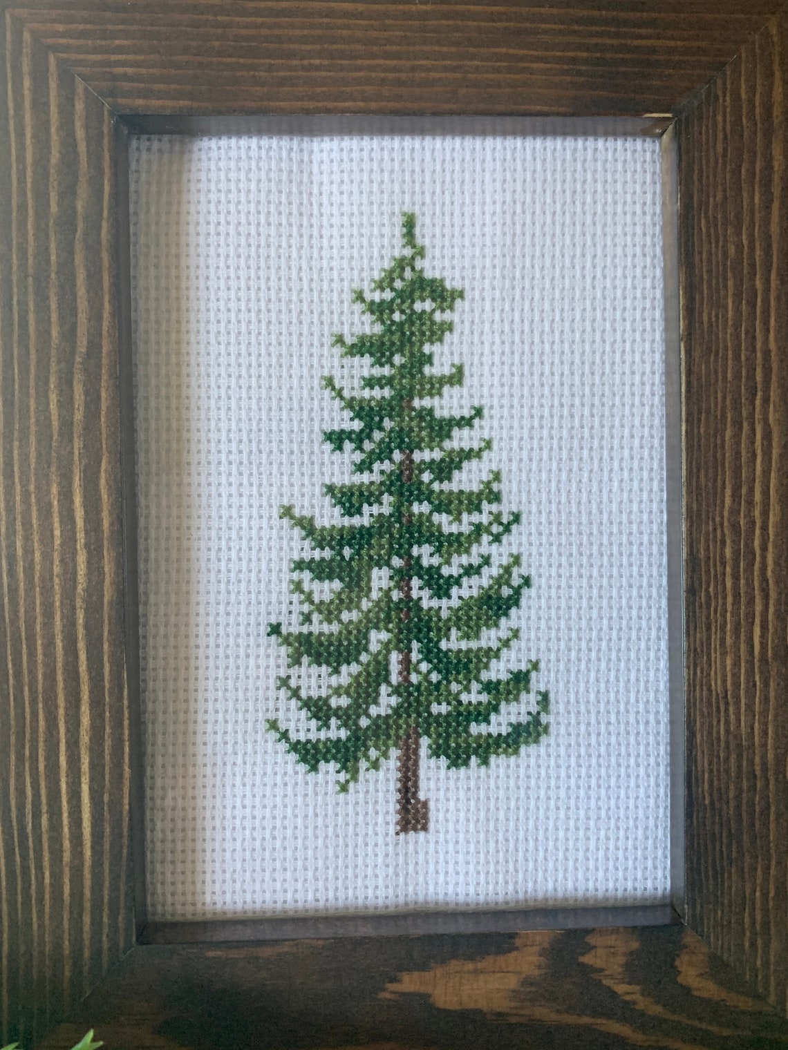 Pine Tree Cross Stitch Picture - Etsy