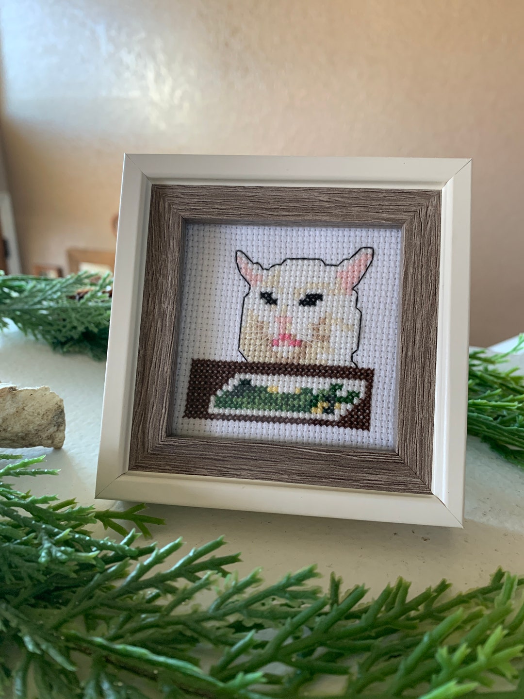 Meme Cat Cross Stitch Picture - Etsy