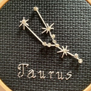 Taurus Constellation Embroidery - Etsy